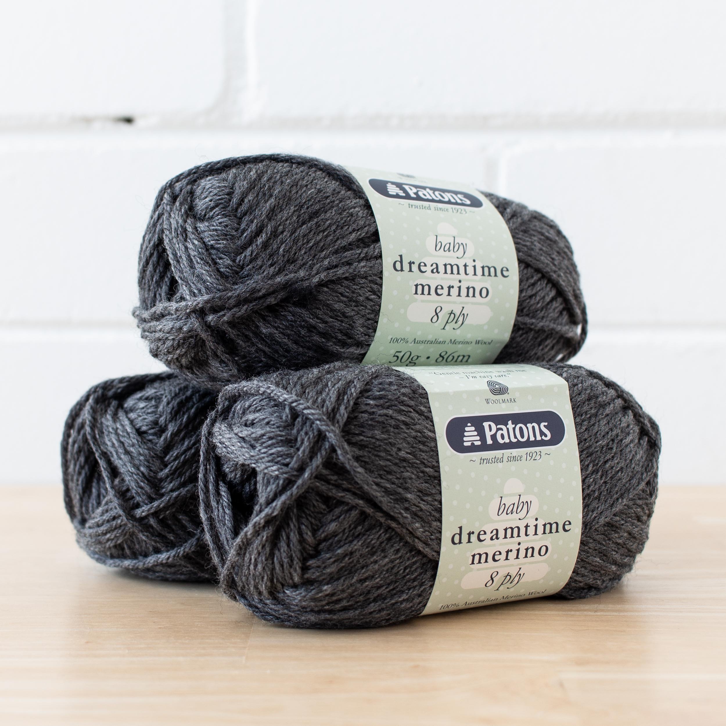 Patons Dreamtime Merino 8 Ply Charcoal 2958 Loom Spindle
